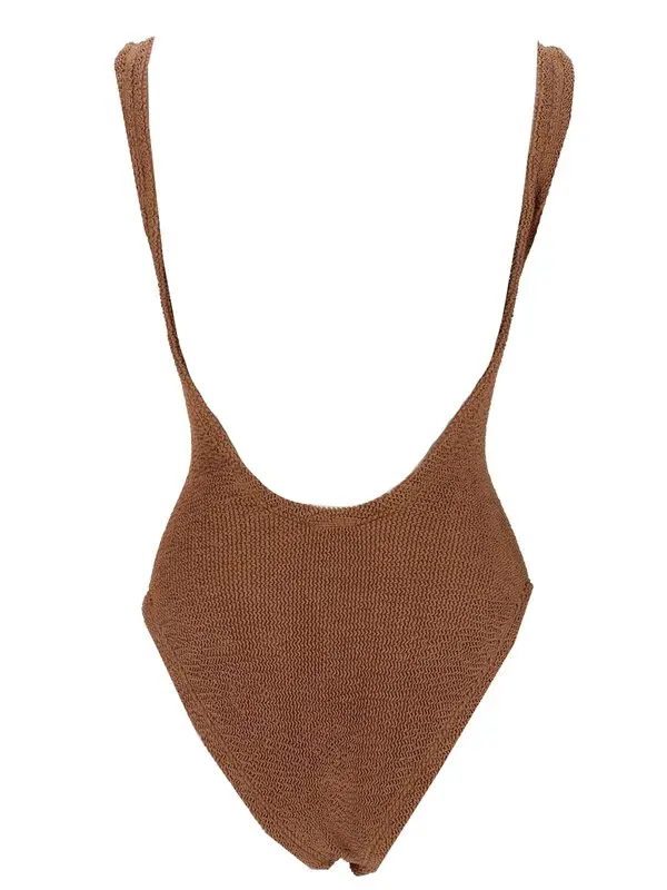 Hunza G Square Neck Swimsuit - Brown