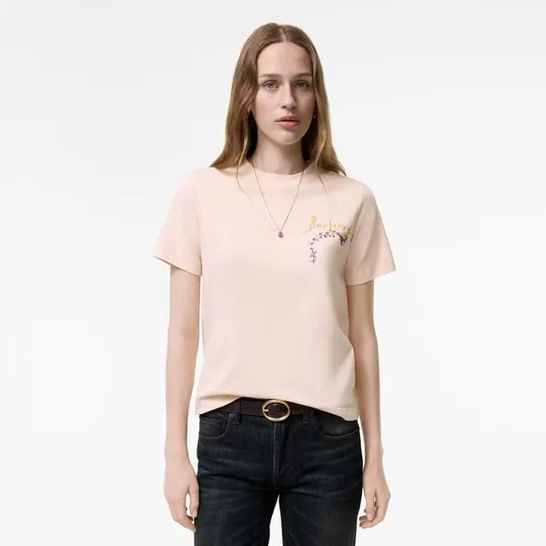 Burberry Brave Little Tree Cotton T-shirt With Quentin Blake Artwork - Compact Pink
