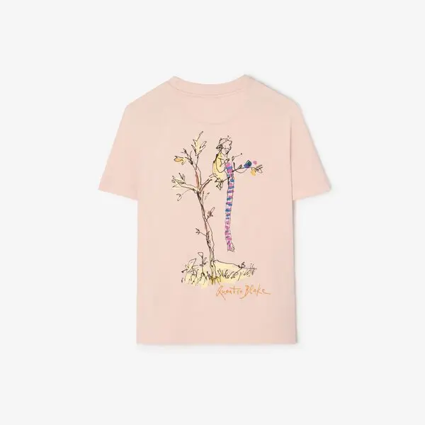 Burberry Brave Little Tree Cotton T-shirt With Quentin Blake Artwork - Compact Pink