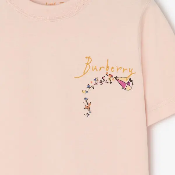 Burberry Brave Little Tree Cotton T-shirt With Quentin Blake Artwork - Compact Pink