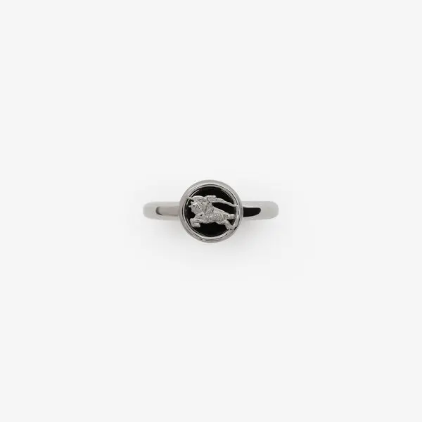 Burberry Knight Coin Ring - Silver/black