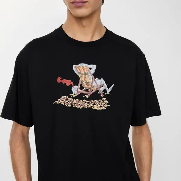 Burberry Beach Knight Cotton T-shirt - Black
