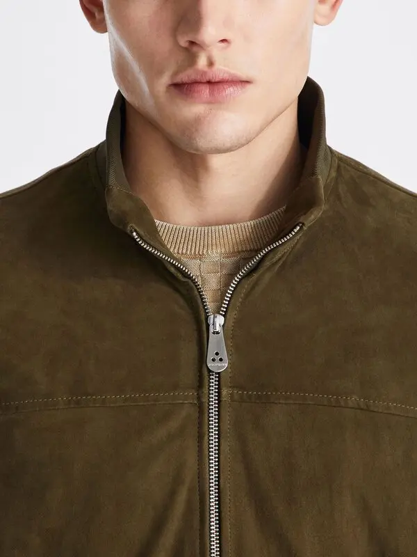 Peuterey Suede Bomber Jacket - Green
