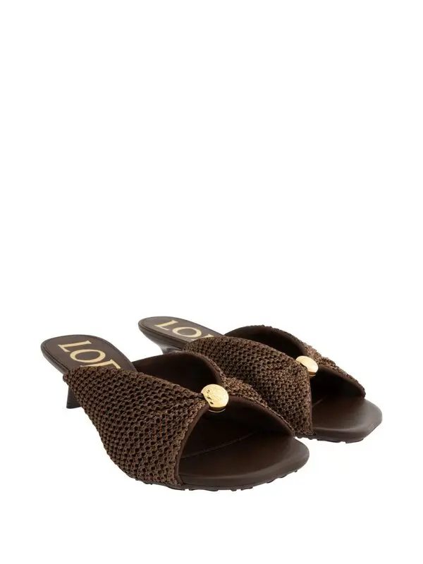Loewe Pebble Raffia Mules