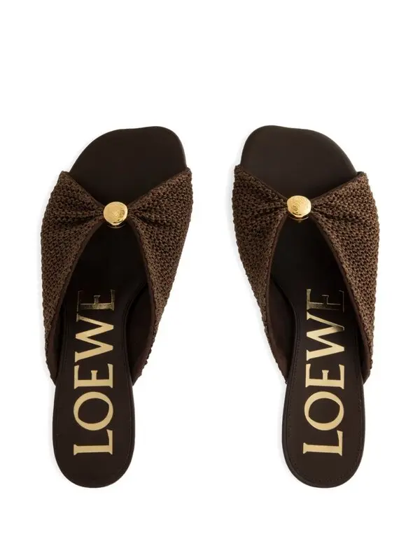 Loewe Pebble Raffia Mules