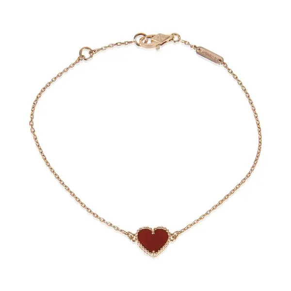 Van Cleef & Arpels Rose Gold Carnelian Sweet Hearts Bracelet - Rose_gold