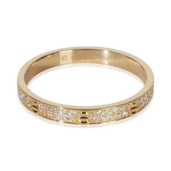 Cartier Yellow Gold Diamond Mini Pave Love Ring - Yellow_gold