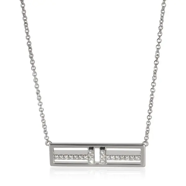 Tiffany & Co. White Gold Diamond Pendant Necklace - White_gold