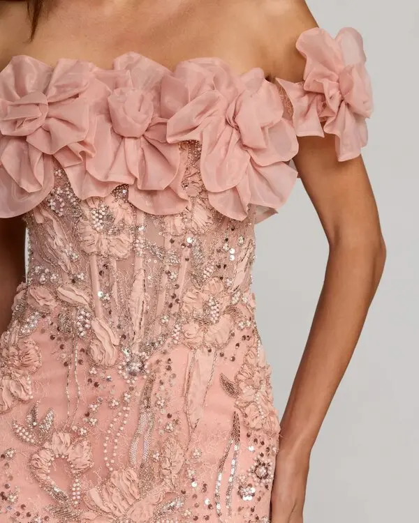 MAC DUGGAL COLLECTION Embellished Off-the-shoulder Mermaid Gown