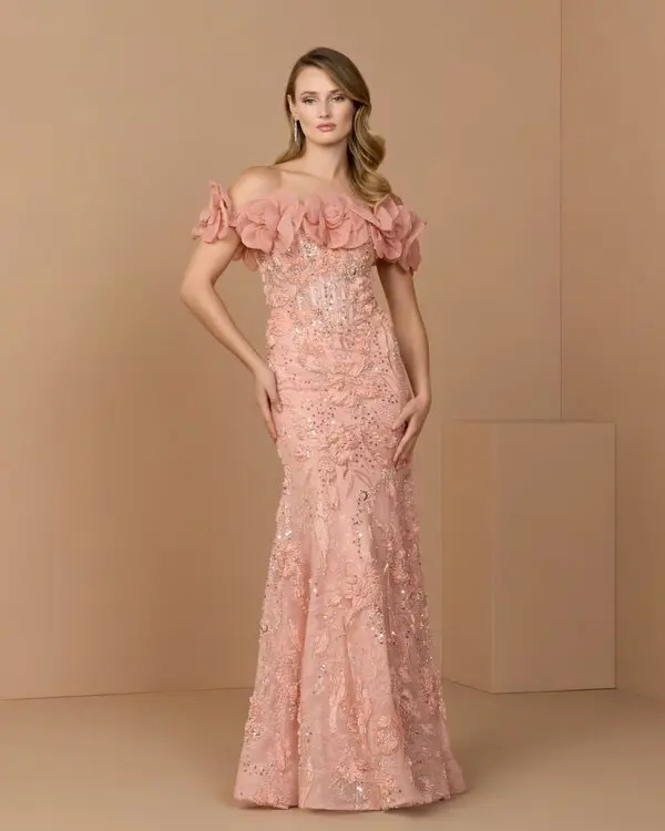 MAC DUGGAL COLLECTION Embellished Off-the-shoulder Mermaid Gown