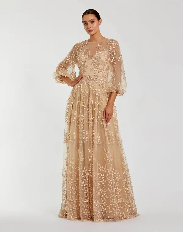 Mac Duggal Embroidered A-line Gown