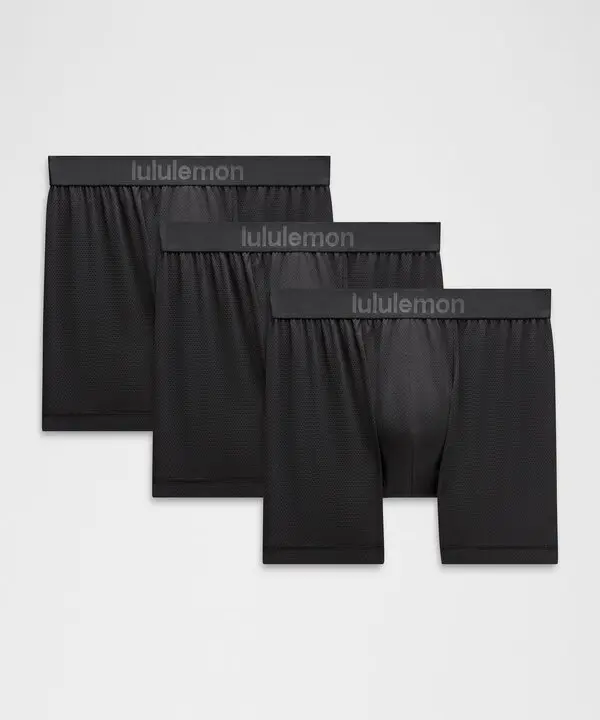 Lululemon Always In Motion Mesh Boxer Brief 5 - Black/black/black