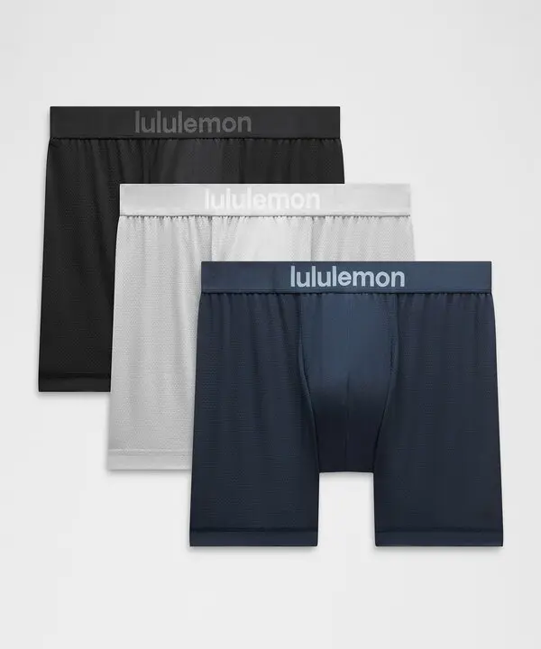 Lululemon Always In Motion Mesh Boxer Brief 5 - Black/true Navy/silver Drop