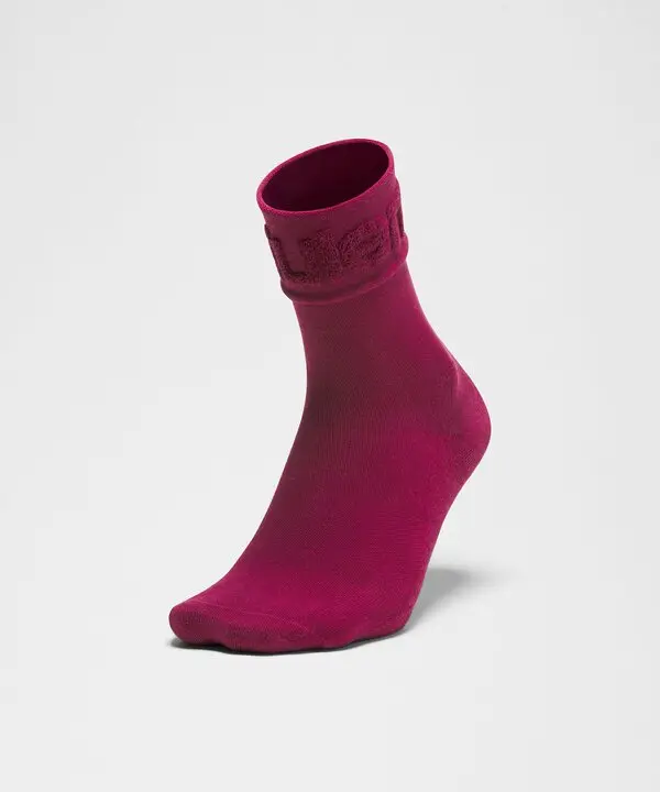 Lululemon Fold-over Terry Quarter Socks - Raspberry Rave
