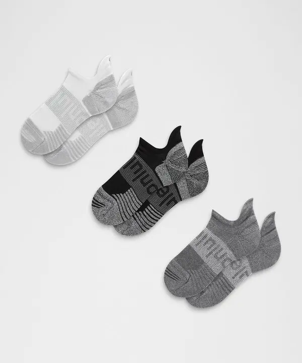 Lululemon Power Stride Cushion Tab Socks - White/heather Grey/black