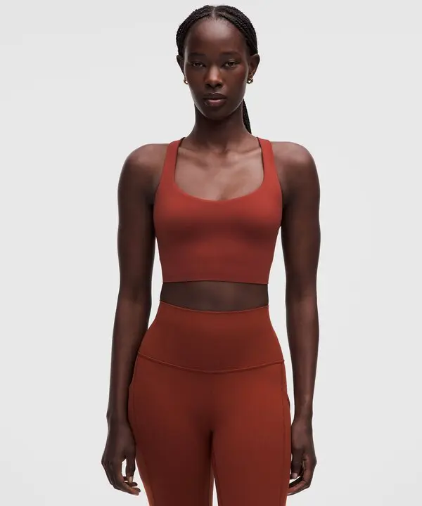 Lululemon Flexyflex Strappy Longline Yoga Bra - Cranberry Charm