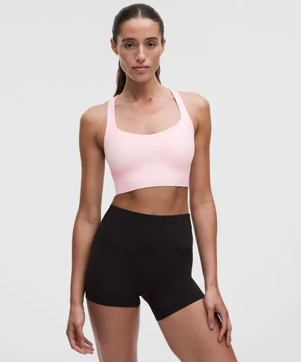 Lululemon Flexyflex Strappy Longline Yoga Bra - Pink Pearl