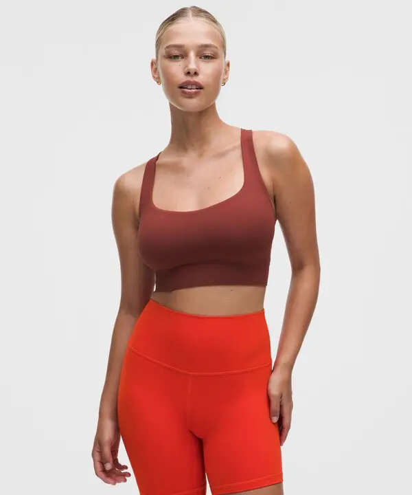 Lululemon Flexyflex Strappy Longline Yoga Bra - Cranberry Charm
