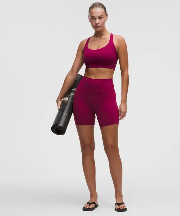 Lululemon Flexyflex Strappy Longline Yoga Bra - Raspberry Rave