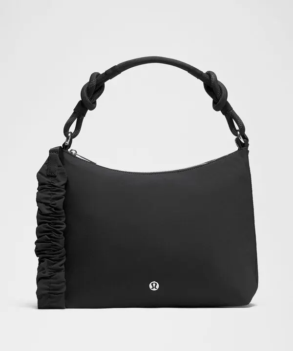 Lululemon Convertible Ruched Crossbody Bag - Black/black/silver
