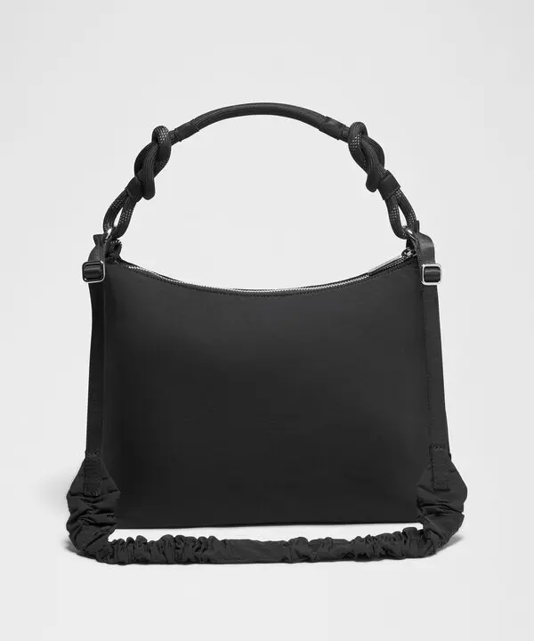 Lululemon Convertible Ruched Crossbody Bag - Black/black/silver