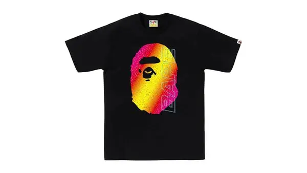 A BATHING APE Electro Neon Ape Head T-shirt - Black