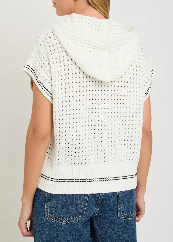 Varley Vittoria Hooded Open-knit Cotton Jumper