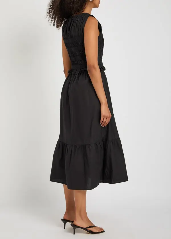 Rails Smocked Cotton Midi Dress