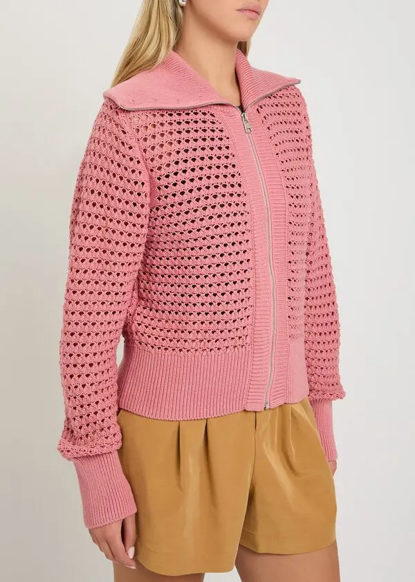 Varley Eloise Open-knit Cotton Sweatshirt