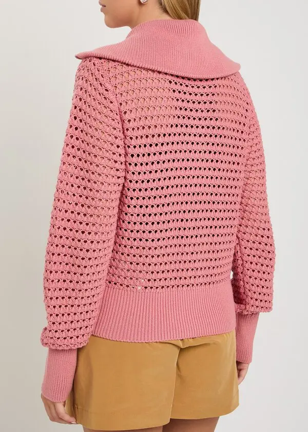 Varley Eloise Open-knit Cotton Sweatshirt