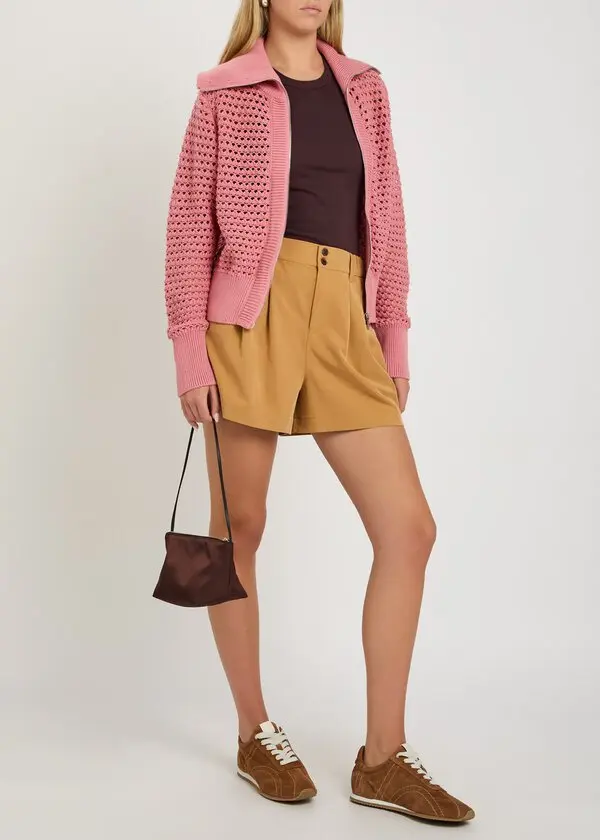 Varley Eloise Open-knit Cotton Sweatshirt