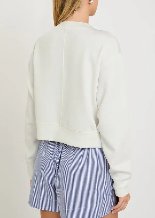 Varley Tasmin Cropped Stretch-jersey Sweatshirt - White