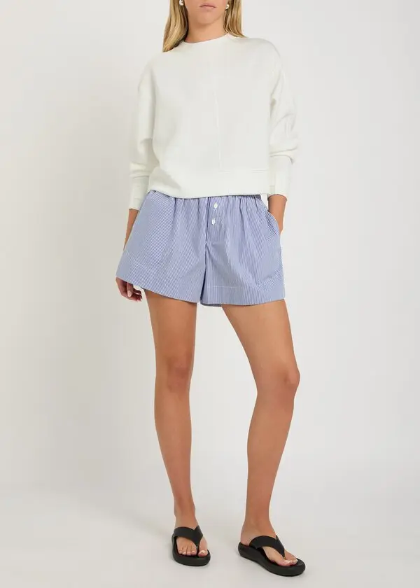 Varley Tasmin Cropped Stretch-jersey Sweatshirt - White