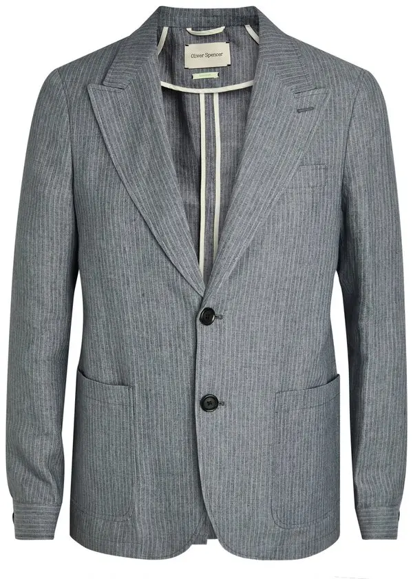 Oliver Spencer Pinstripe Cotton-blend Blazer