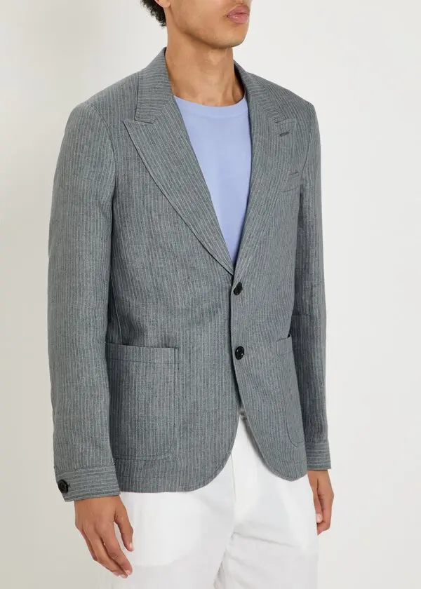 Oliver Spencer Pinstripe Cotton-blend Blazer