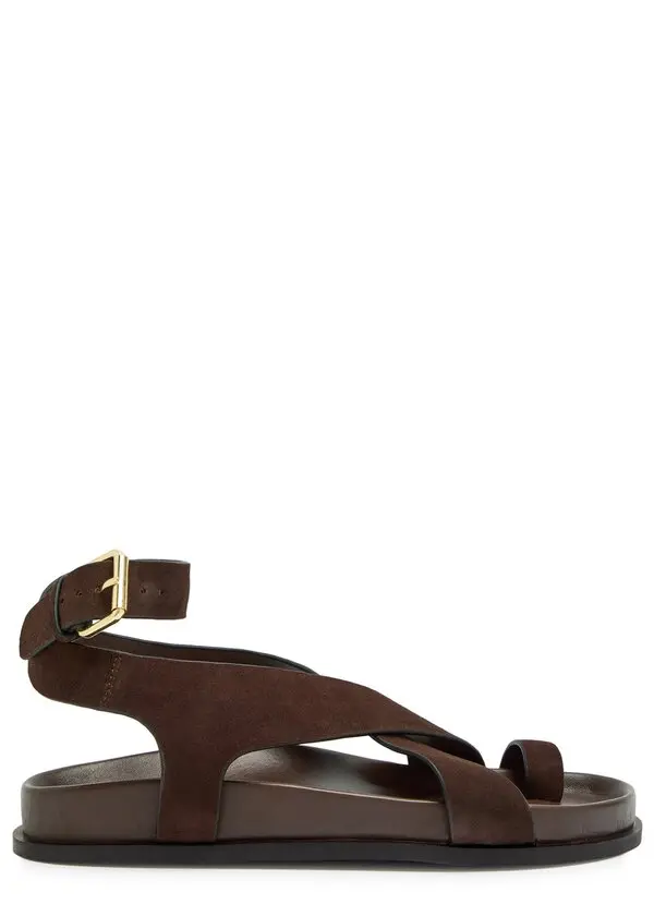 A.emery Jalen Crossover Suede Sandals - Brown
