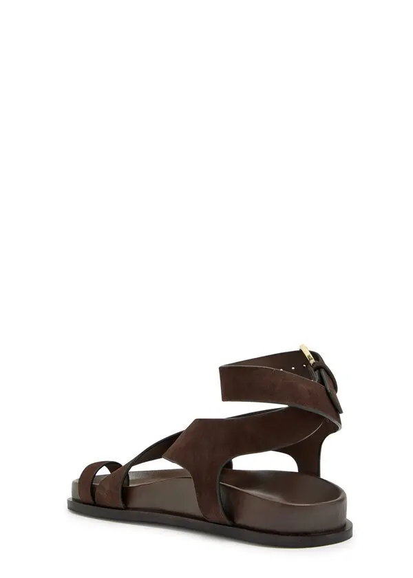 A.emery Jalen Crossover Suede Sandals - Brown