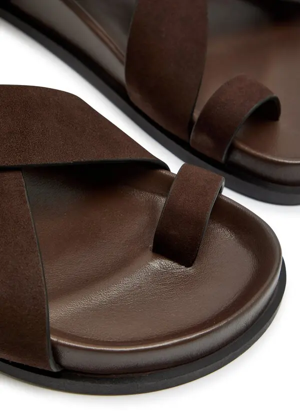 A.emery Jalen Crossover Suede Sandals - Brown