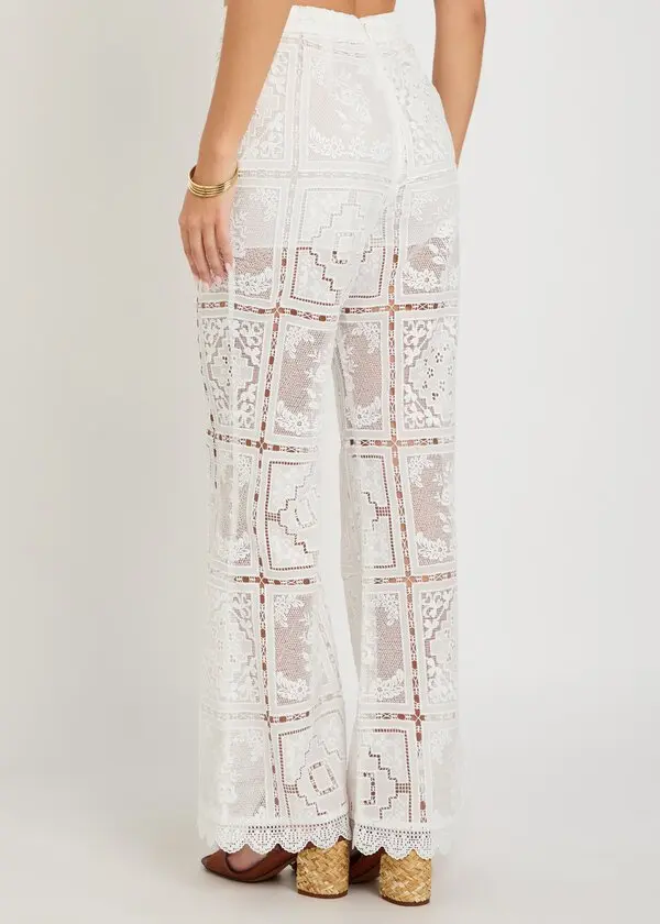 Zimmermann Embroidered Lace Trousers - Ivory