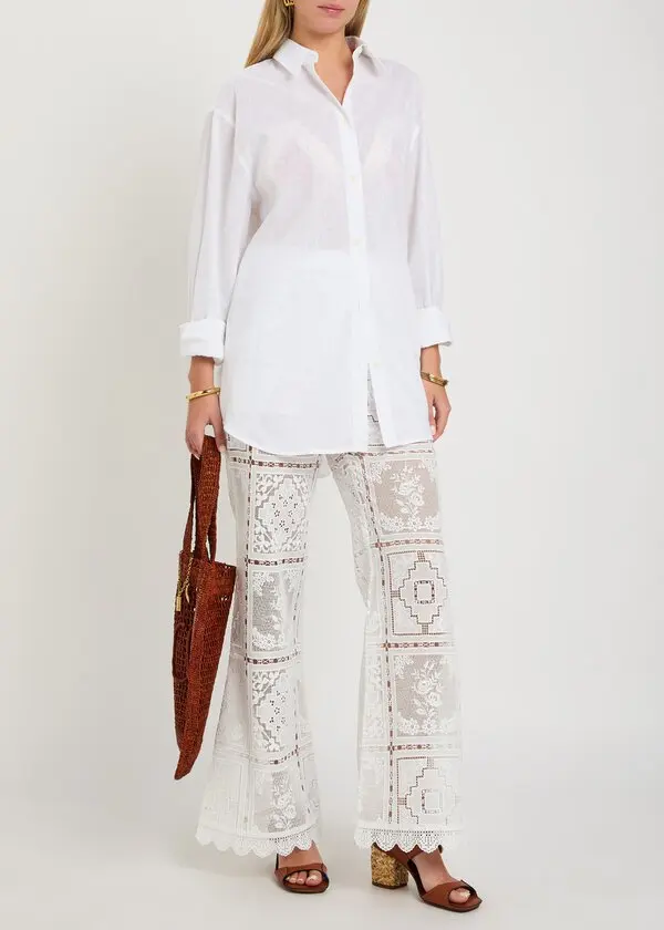 Zimmermann Embroidered Lace Trousers - Ivory