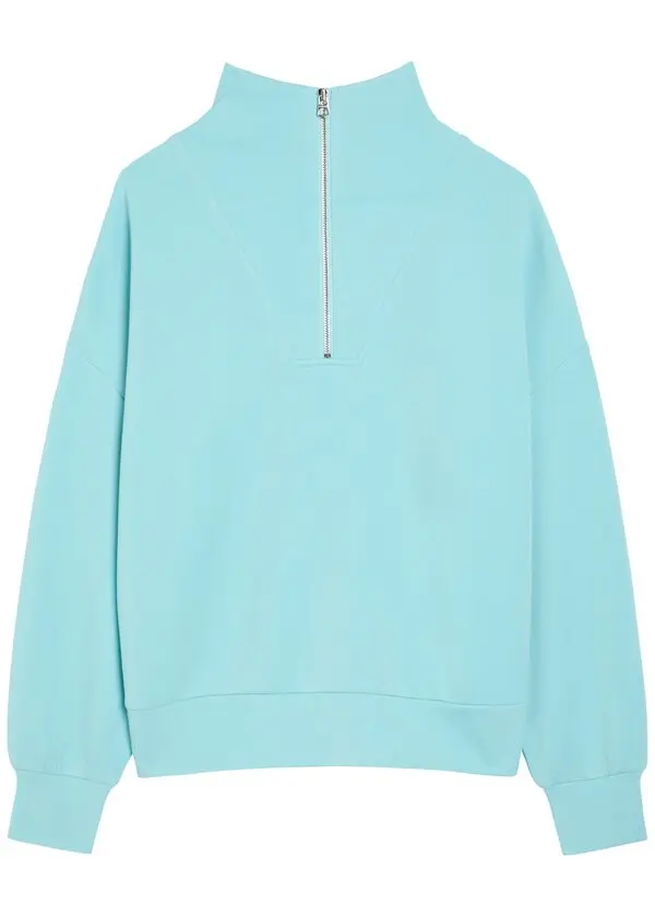 Varley Hawley Half-zip Stretch-jersey Sweatshirt - Light Blue