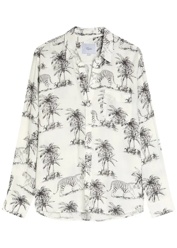 Rails Charlie Printed Linen-blend Shirt - Ivory