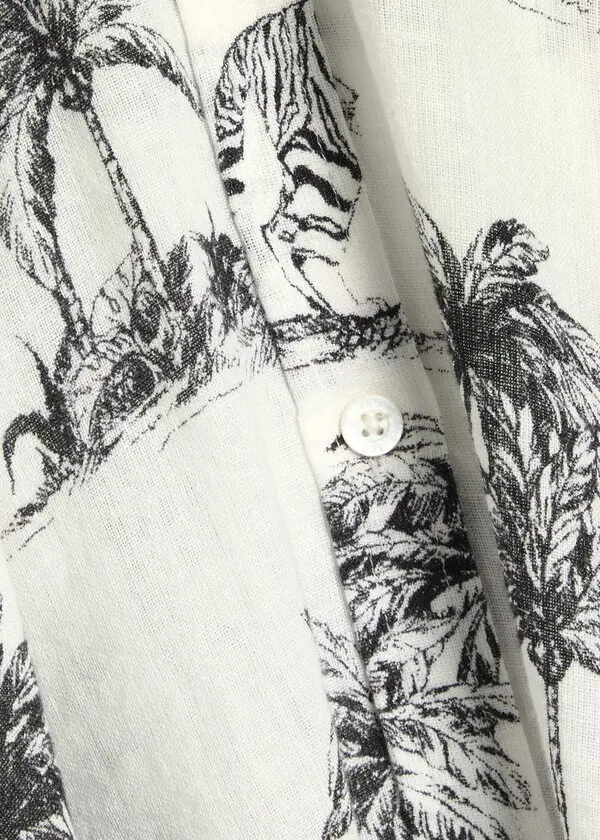 Rails Charlie Printed Linen-blend Shirt - Ivory