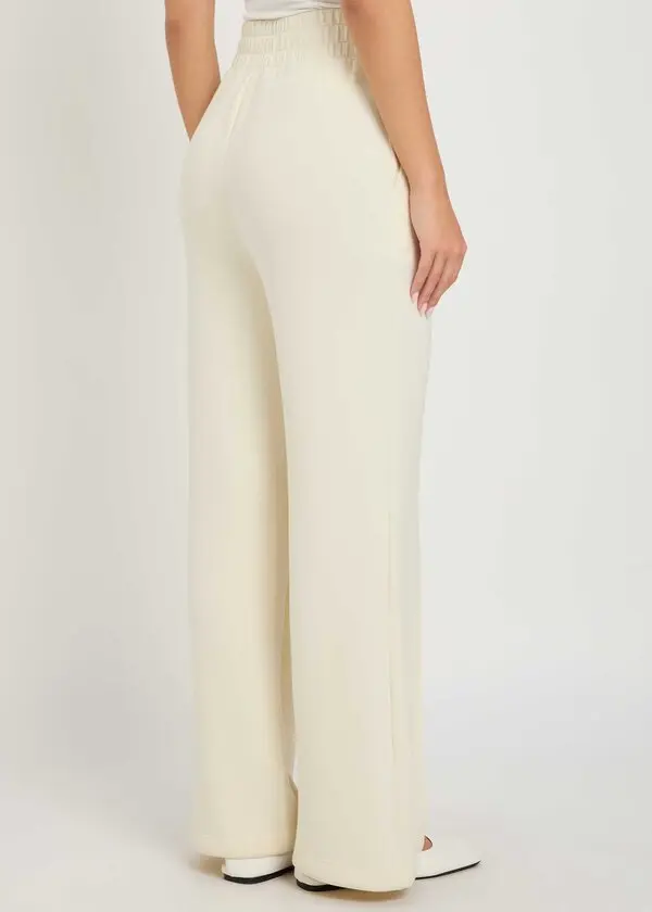 Varley The Wide Leg 30 Pintuck Jersey Sweatpants - Cream