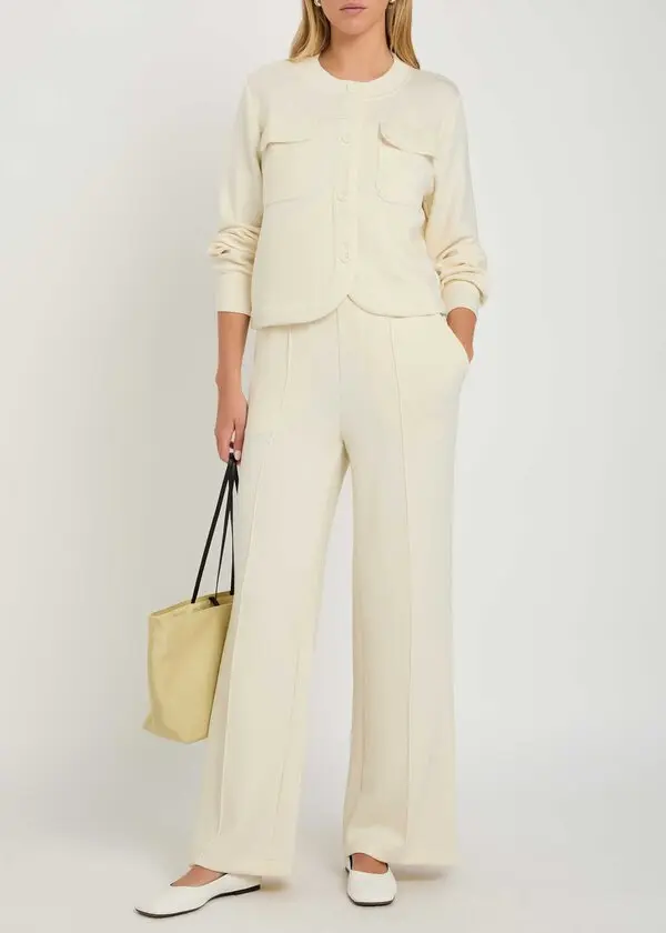 Varley The Wide Leg 30 Pintuck Jersey Sweatpants - Cream
