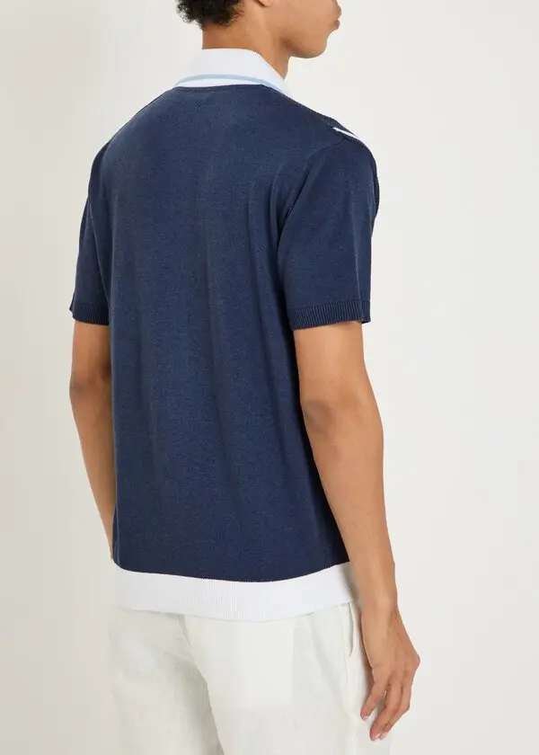 SANDBANKS Knit Striped Cotton-blend Shirt