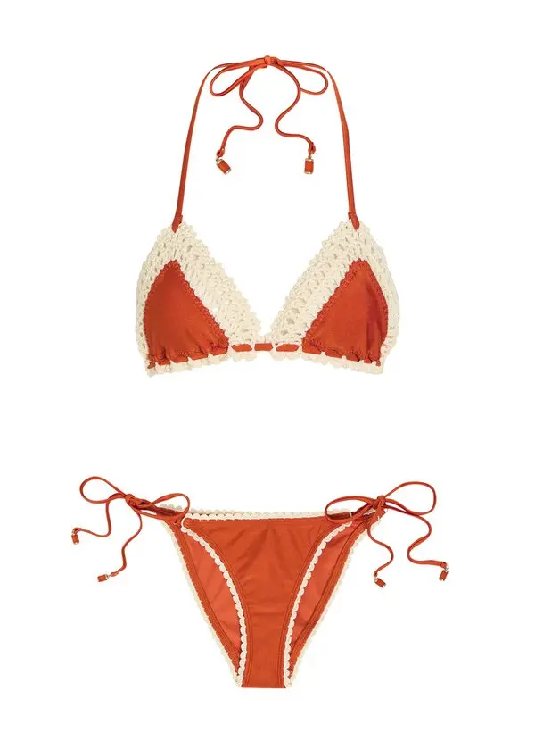 Zimmermann Mahon Crochet Bikini - Orange