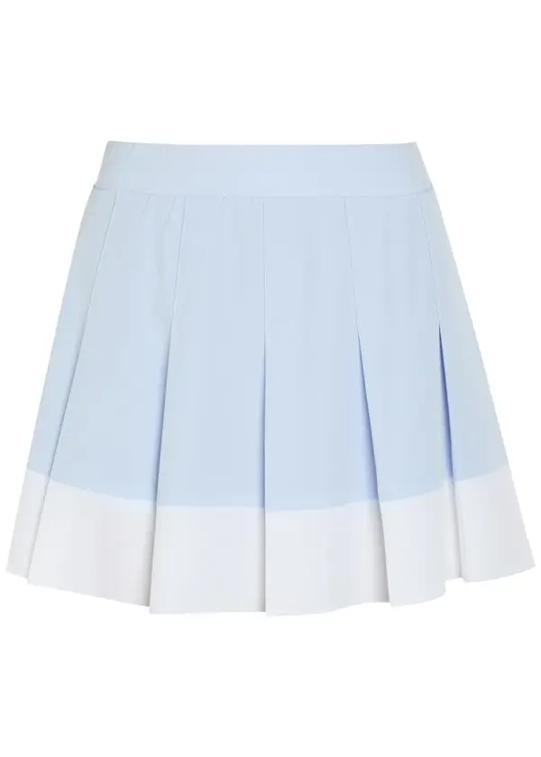 Varley Color-blocked Stretch-woven Skort - Light Blue
