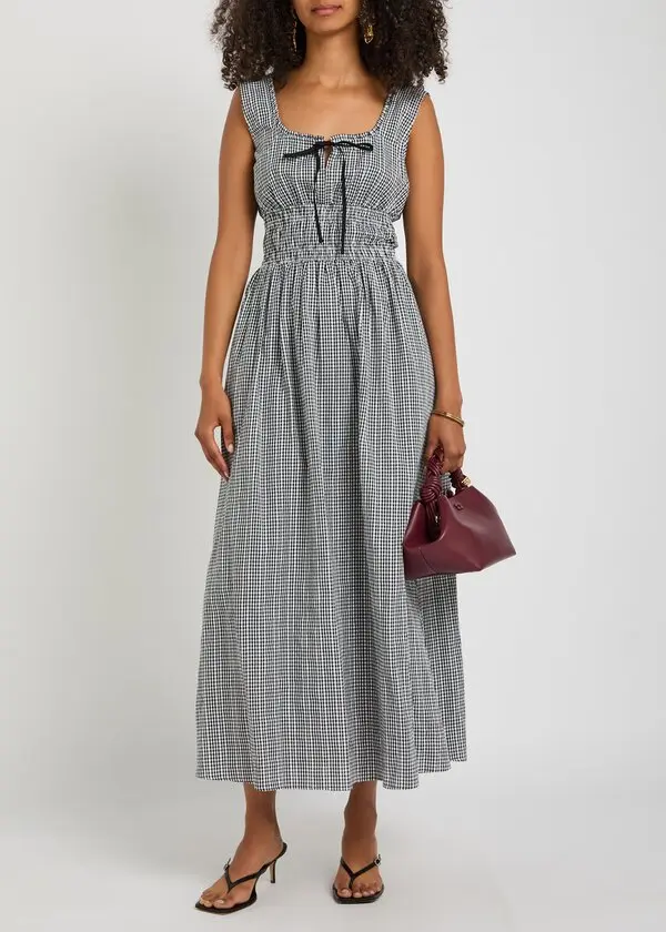 Rails Kenton Gingham Cotton Midi Dress
