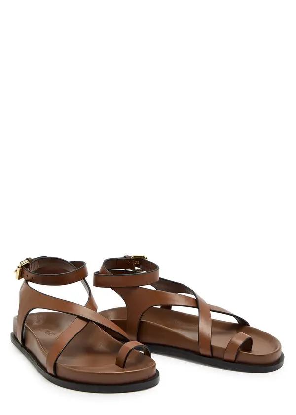 A.emery Jalen Slim Leather Sandals - Brown